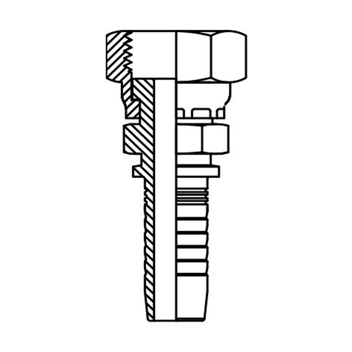 Hydraulic Hose Tail | 1" Barb, M36 Chinese Flat Face Female — ENGMATTEC ...