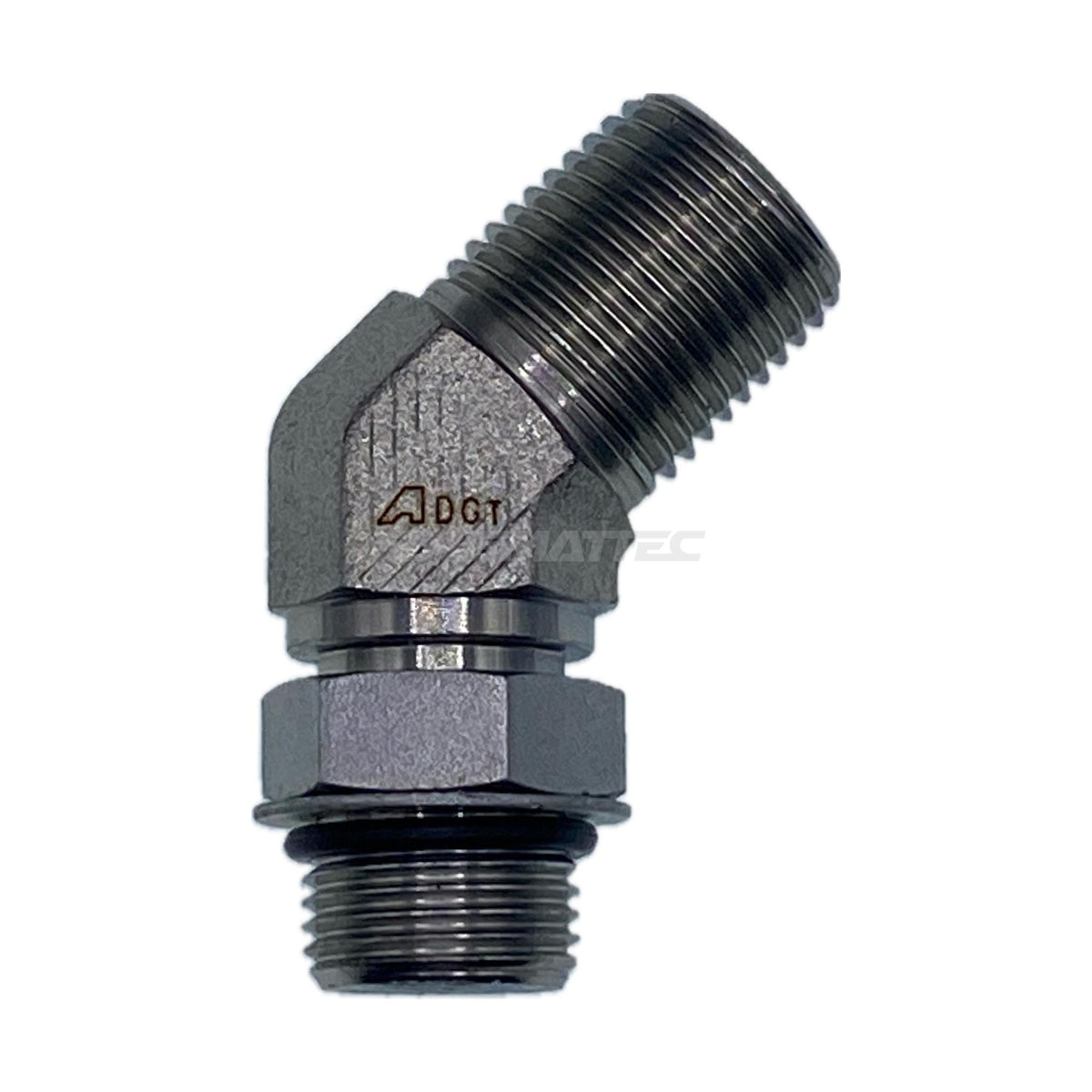 BSP Tapered Male x UNO Male 45° Compact Hydraulic Adaptor — ENGMATTEC ...