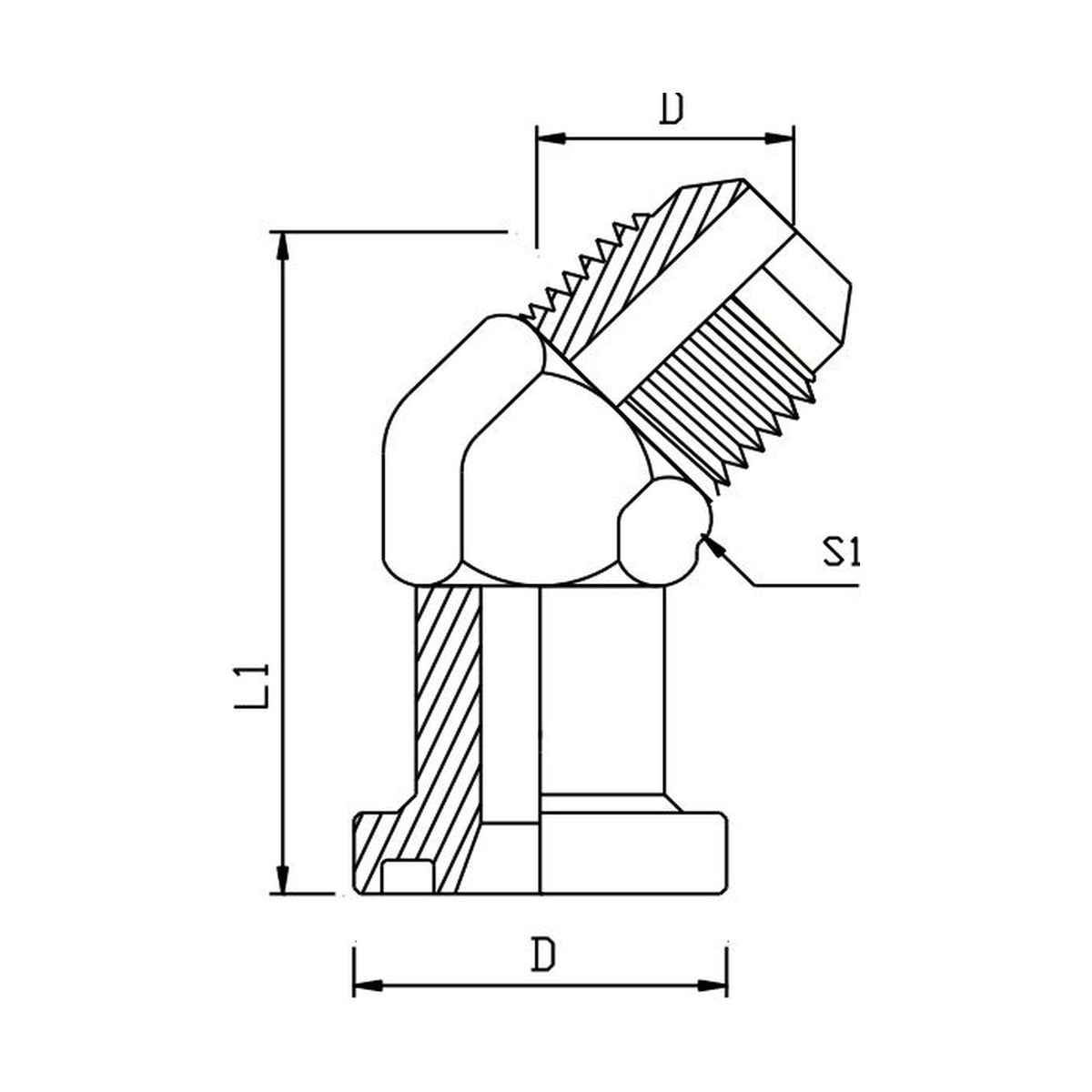 Hydraulic Adaptor | 3/4" Flange Code 62 x 1 1/16" JIC 45° — ENGMATTEC ...