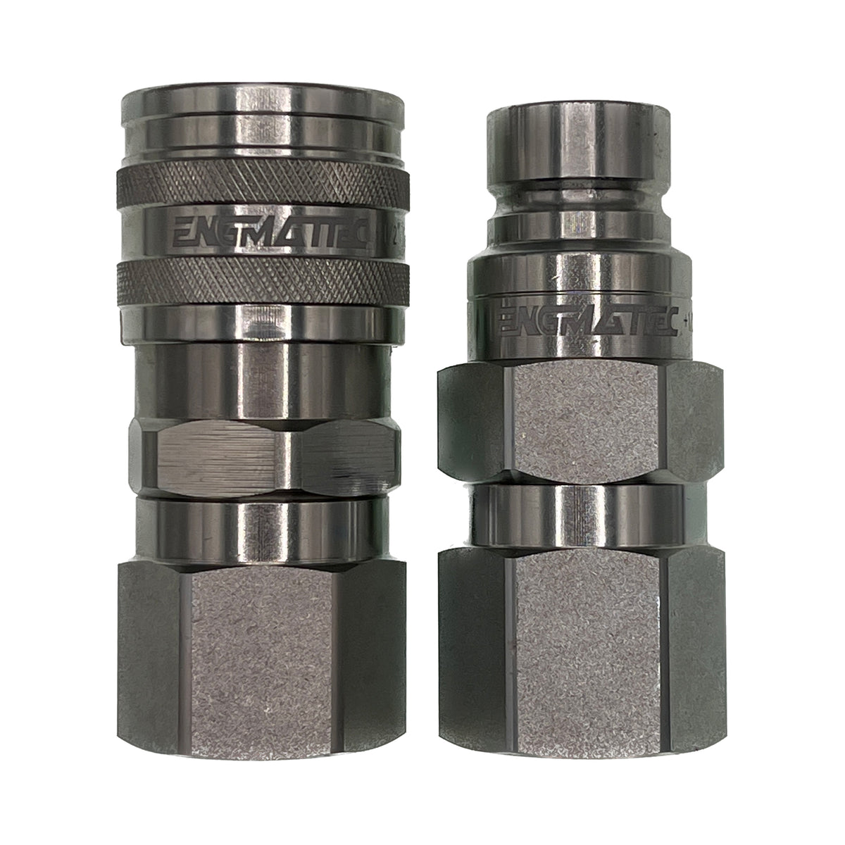 Hydraulic Flat Face Coupler Pair | 1/2" Body x 3/4" UNO — ENGMATTEC New ...