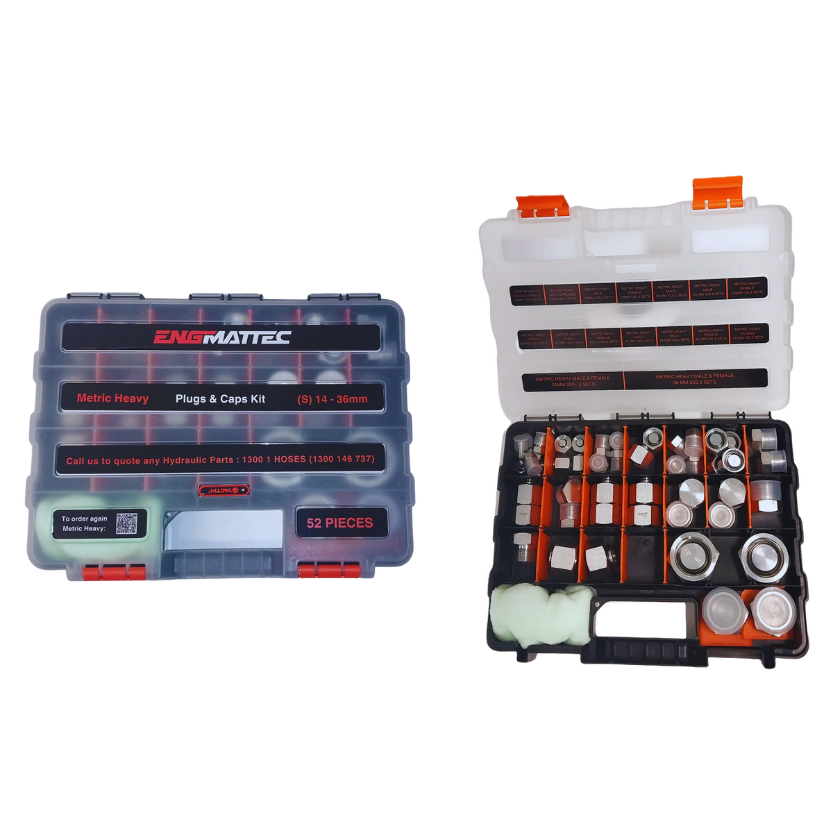 Metric Heavy Hydraulic Plugs & Caps Kit | 52-Piece Set — ENGMATTEC New ...