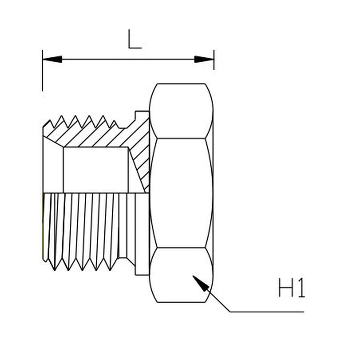 Hydraulic Metric Stud Male Plug | M10 (1mm) Carbon Steel — ENGMATTEC ...