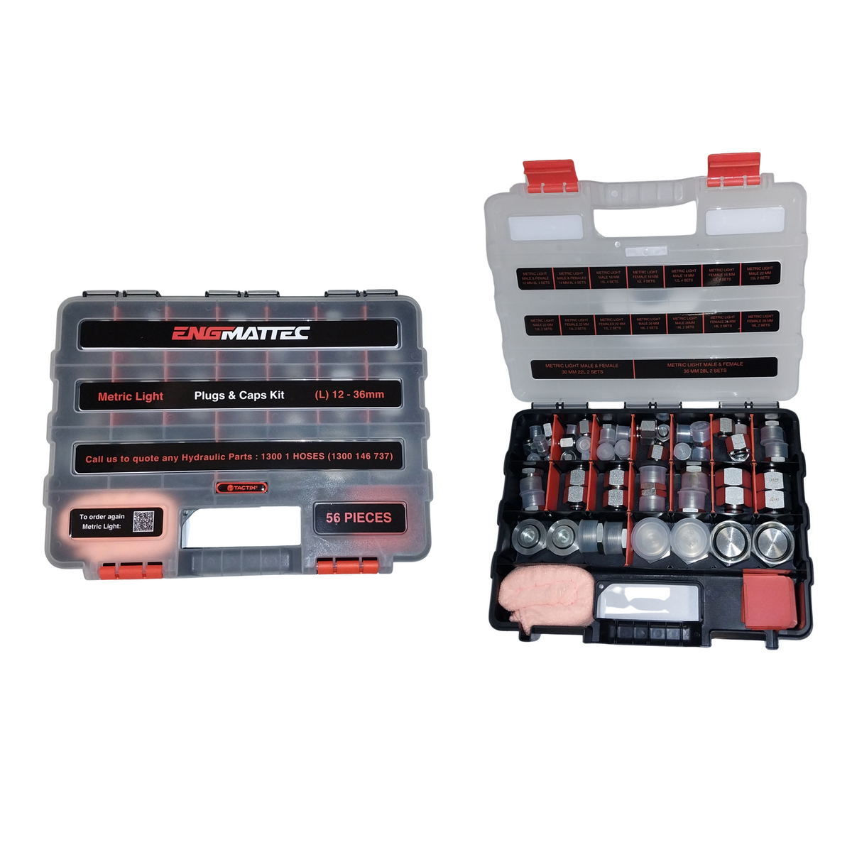 Metric Light Hydraulic Plugs & Caps Kit | 56-Piece Set — ENGMATTEC New ...